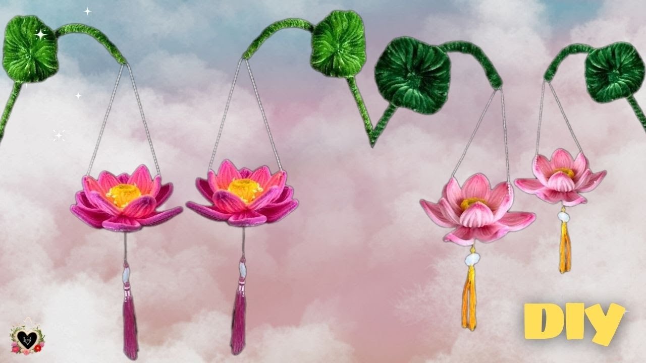DIY Lotus Lamp🪷How to make a super beautiful and easy lotus lantern ...