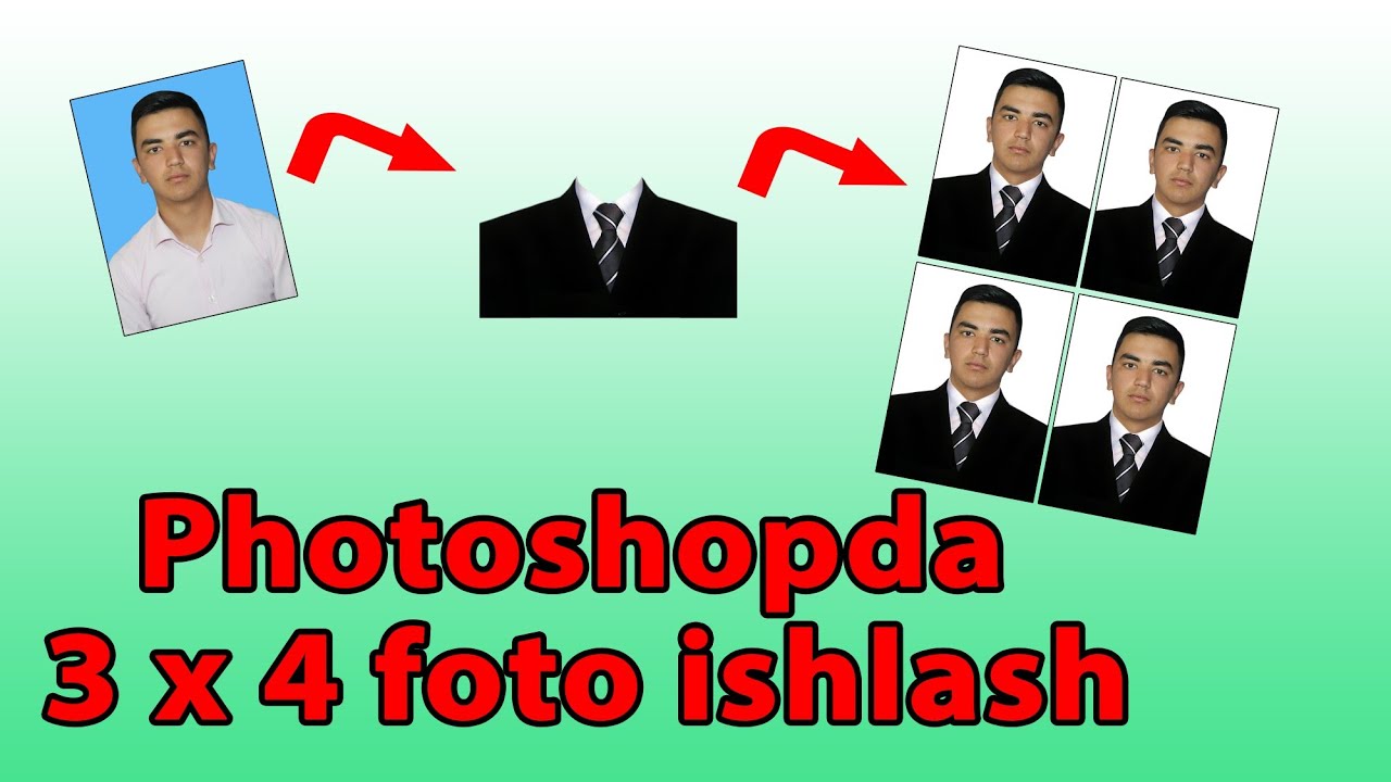 Photoshopda 3x4 foto ishlash | Фотошоп 3х4 фото - YouTube