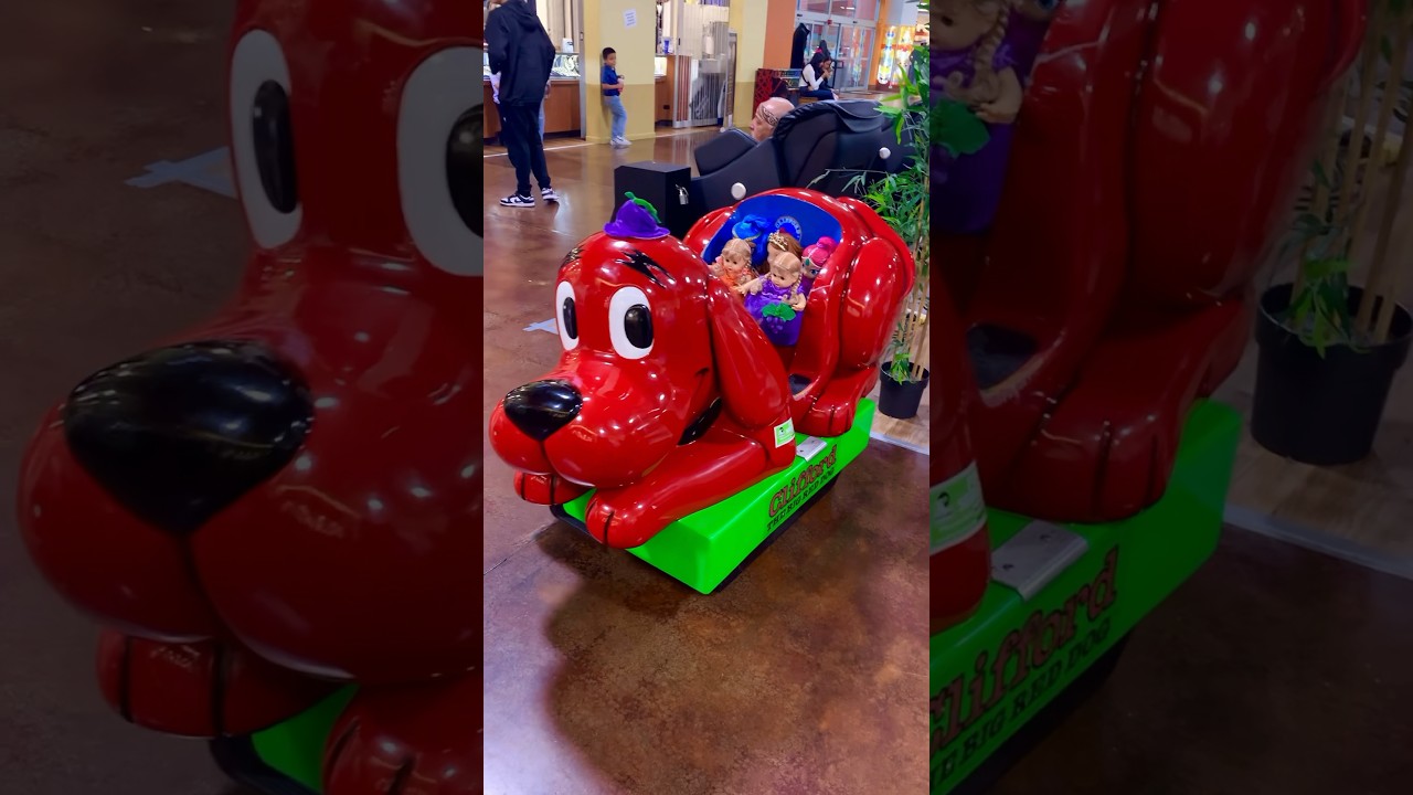 Clifford the big red dog kiddie ride - YouTube