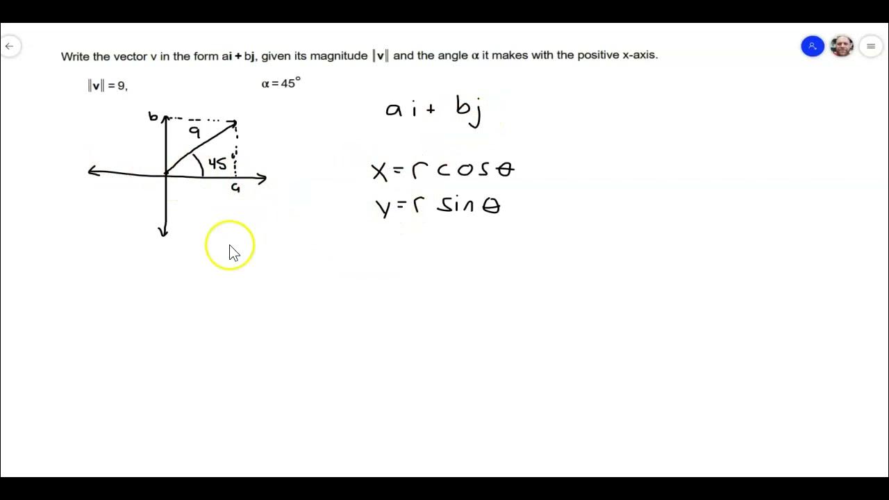 MAT172 Section 9.4 Writing Vector in ai + bj Form - YouTube