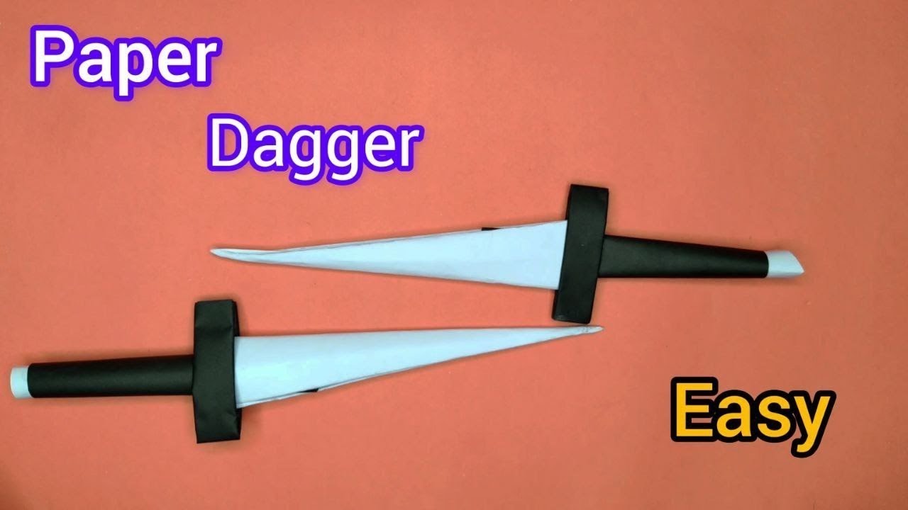 Easy Origami Dagger | Paper knife Origami knife Easy Origami Weapons ...