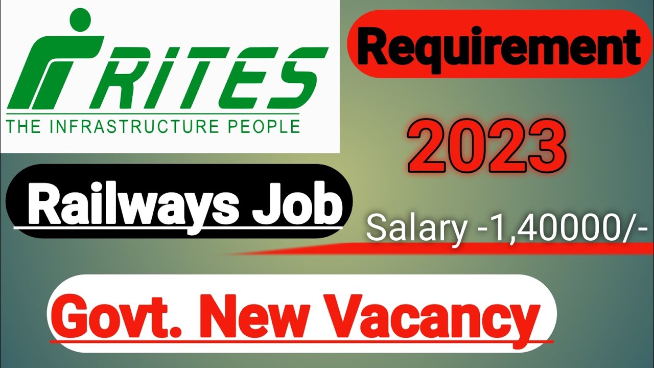 RITES Railway Requirement 2023 | Railway New vacancy 2023 | Full Video ...