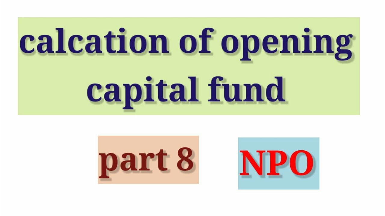 Calculation of opening capital fund | class 12 | cbse | npo | part 8 ...