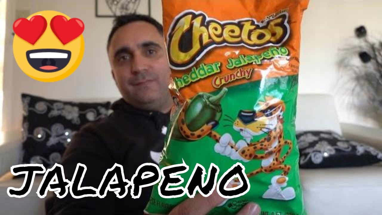CHEETOS CRUNCHY CHEDDAR JALAPENO AUSTRALIAN TASTE TEST - YouTube