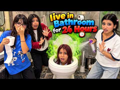 Living In Bathroom For 24 Hours | Soneha sisters Day 116/200
