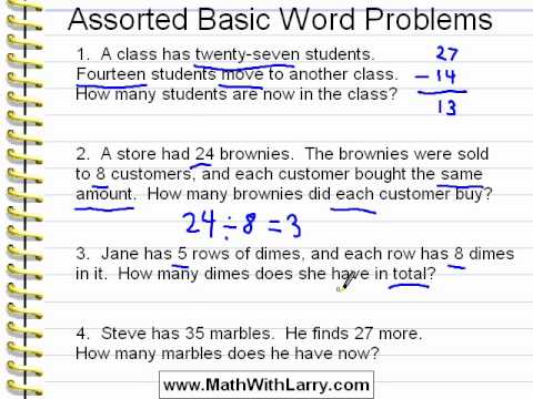 Video for Lesson 18: Assorted Basic Word Problems - YouTube
