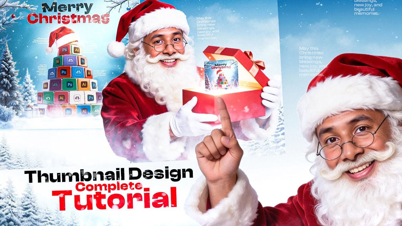 How to make a premium thumbnail in photoshop || Merry Christmas ...