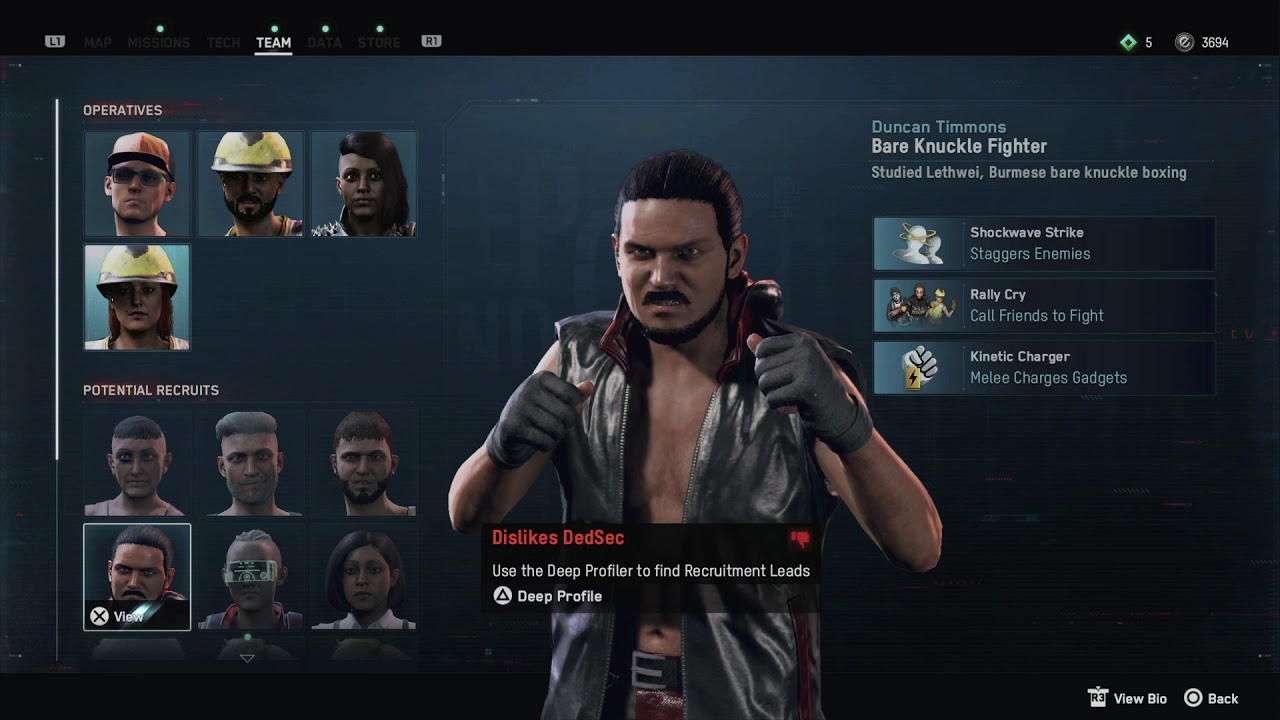 Watch Dogs Legion - Fighter Draft: Unlock Deep Profiler For Duncan ...