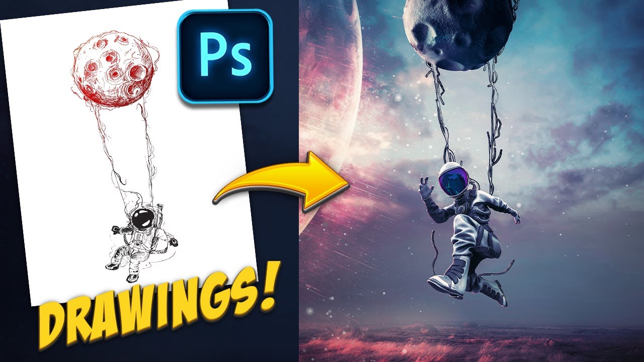 "drawing sketch" Photo Manipulation Speed Art | Photoshop Tutorial ...