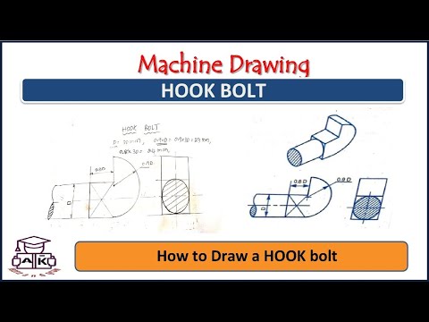 Machine Drawing/Hook bolt - YouTube