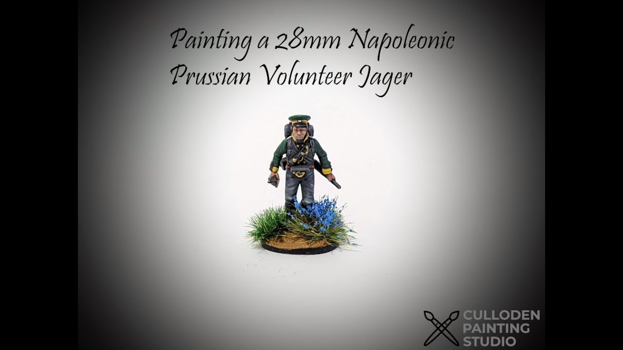 Painting a 28mm Napoleonic Prussian Volunteer Jager - YouTube