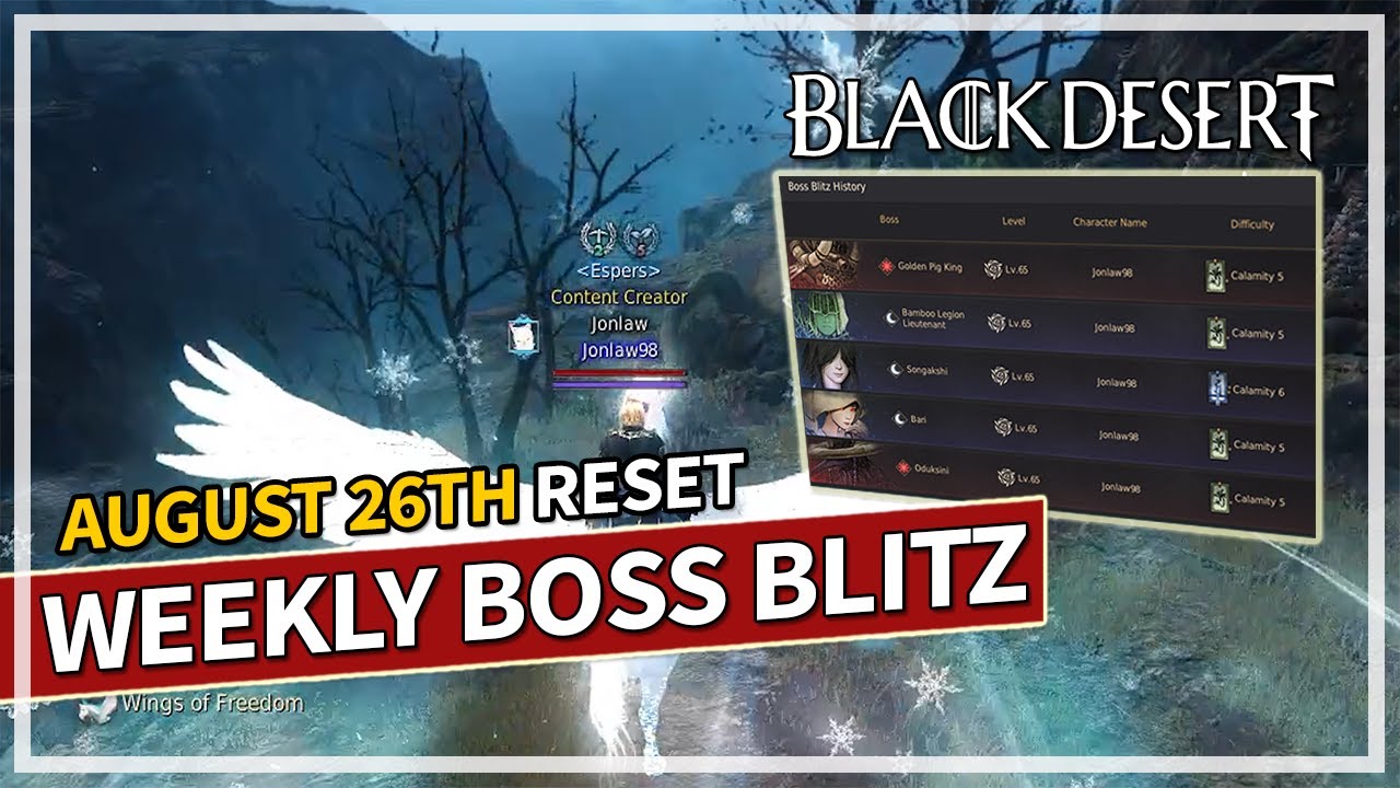 Weekly Boss Blitz Reset - August 26th Gameplay | Black Desert - YouTube