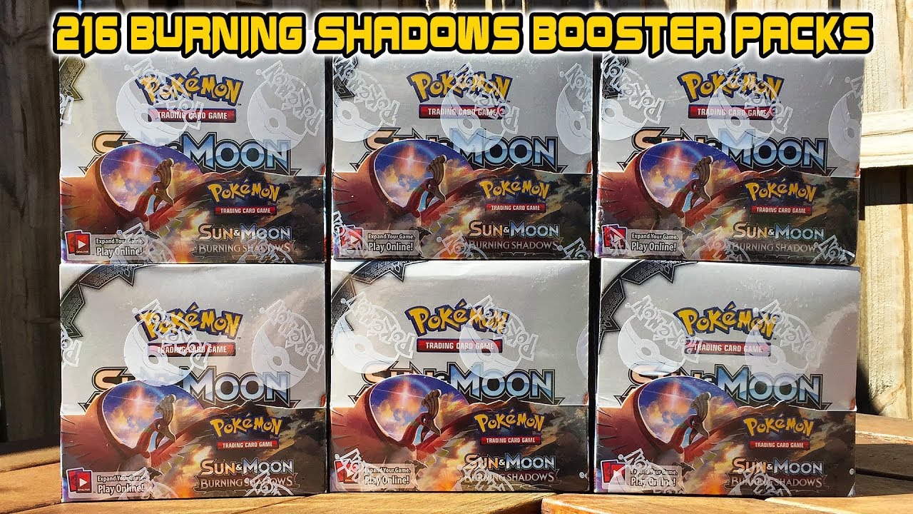 OPENING 6 BURNING SHADOWS POKEMON BOOSTER BOXES!! 216 BOOSTER PACKS 😲 ...