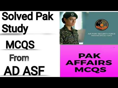 #pakstudy Solved mcqs from AD ASF | Assistant Director ASF Solved paper ...