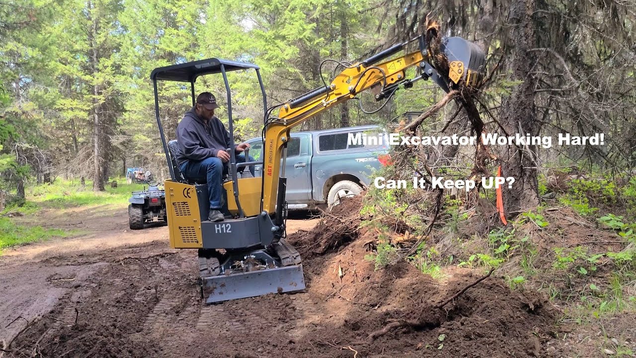 Mini Excavator Widening Driveway Off Grid - YouTube