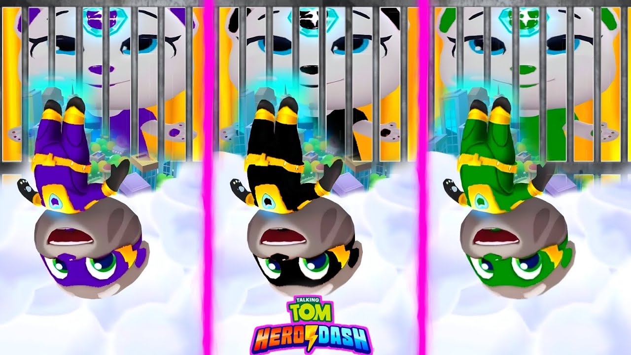 Talking Tom Hero Dash - Purple Tom, Black Tom, Green Tom, Fight The ...