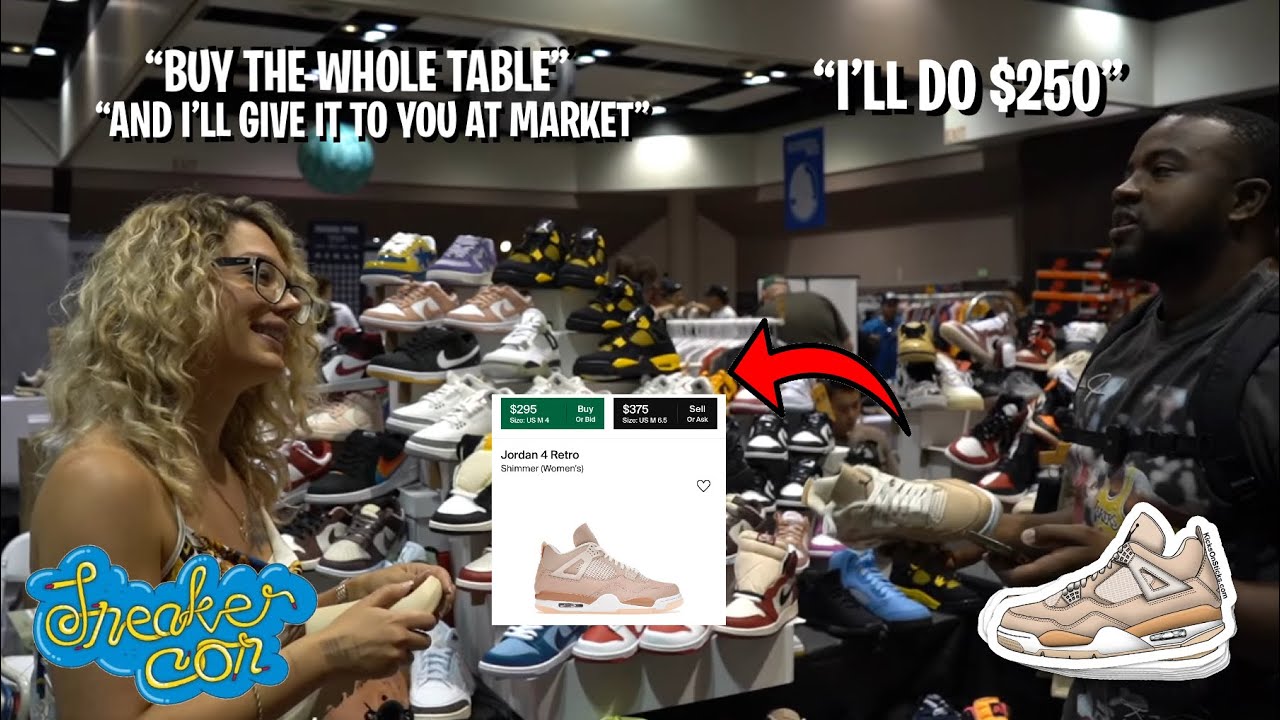 SHE TRIED TO SELL ME HER ENTIRE TABLE *$25,000 CASH OUT AT SNEAKER CON ...