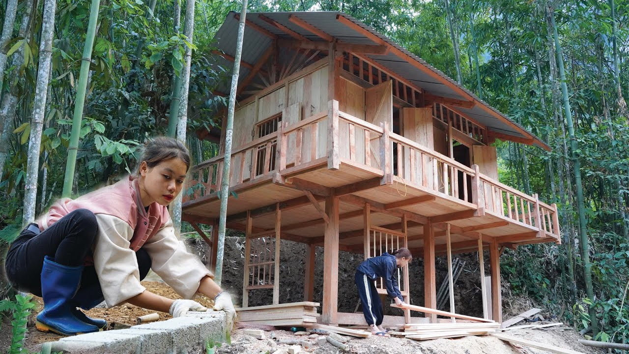2 years living in the forest P3: build a house, farm, bring vegetables ...