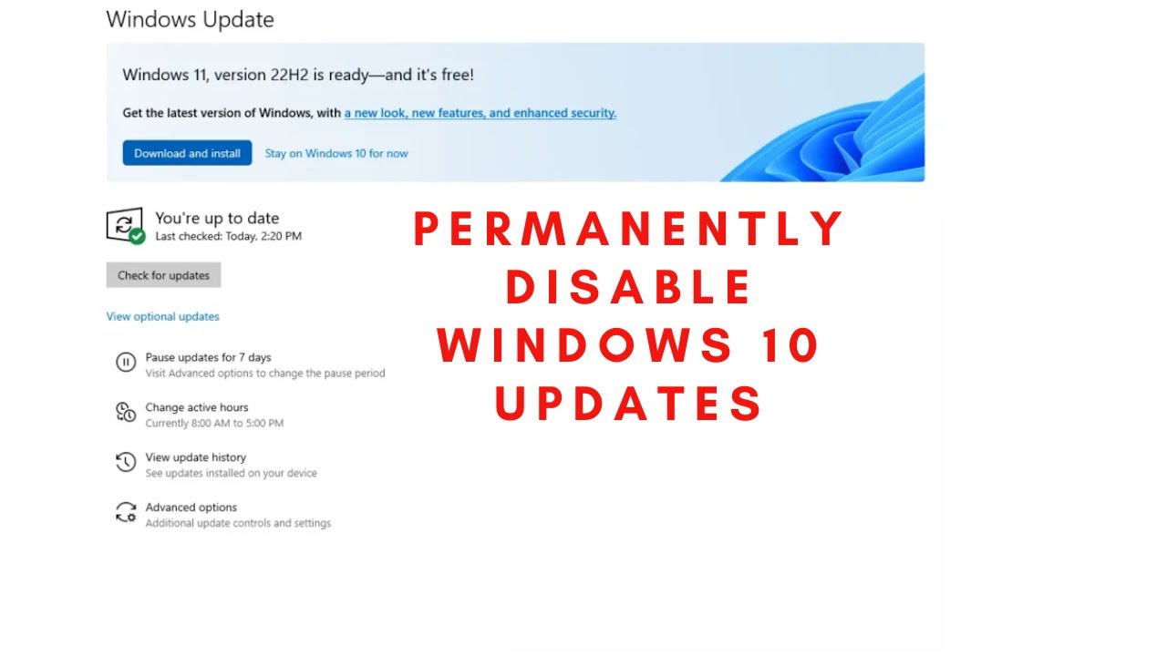 Disable Permanently Windows 10 Updates? - YouTube