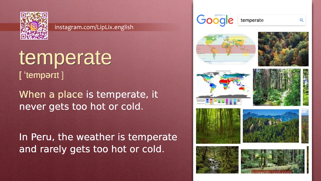 Temperate : C1 level english vocabulary lesson, www.LipLix.com - YouTube
