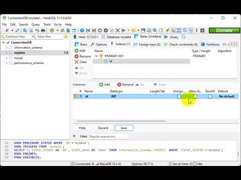 انشاء قاعدة بيانات MariaDB باستخدام برنامج HeidiSQL - YouTube