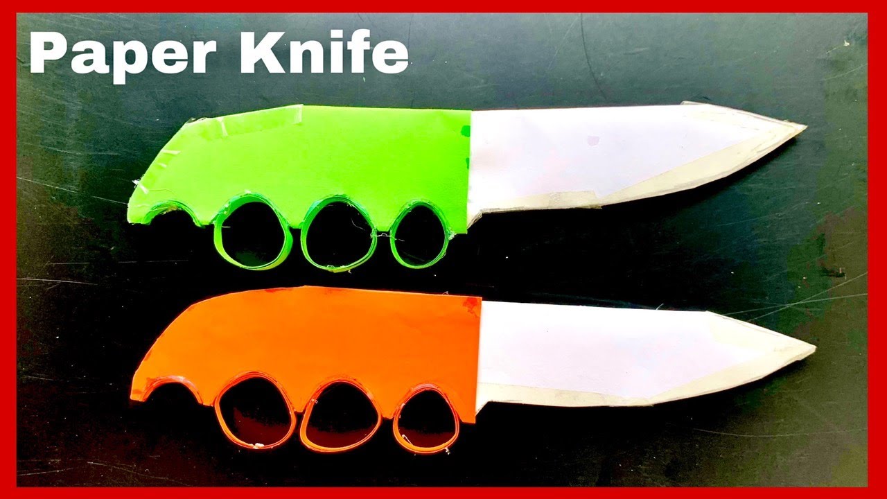 How to make origami knife / How to make paper knife - YouTube
