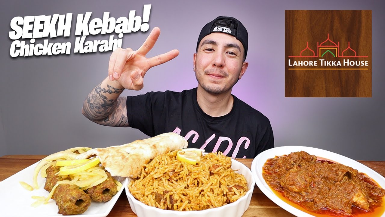 MUKBANG EATING Chicken Karahi + SEEKH Kebab + Lamb BIRYANI *Pakistani ...