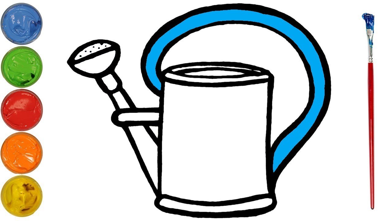 WATERING CAN Drawing, Painting & Coloring for Kids & Toddlers | COLOR ...