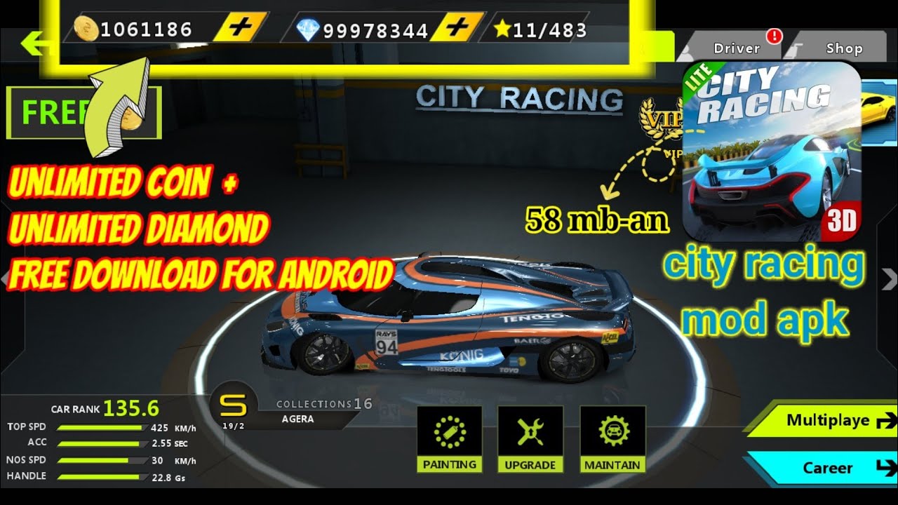City Racing Lite (MOD, Unlimited Money) - great race for android - YouTube