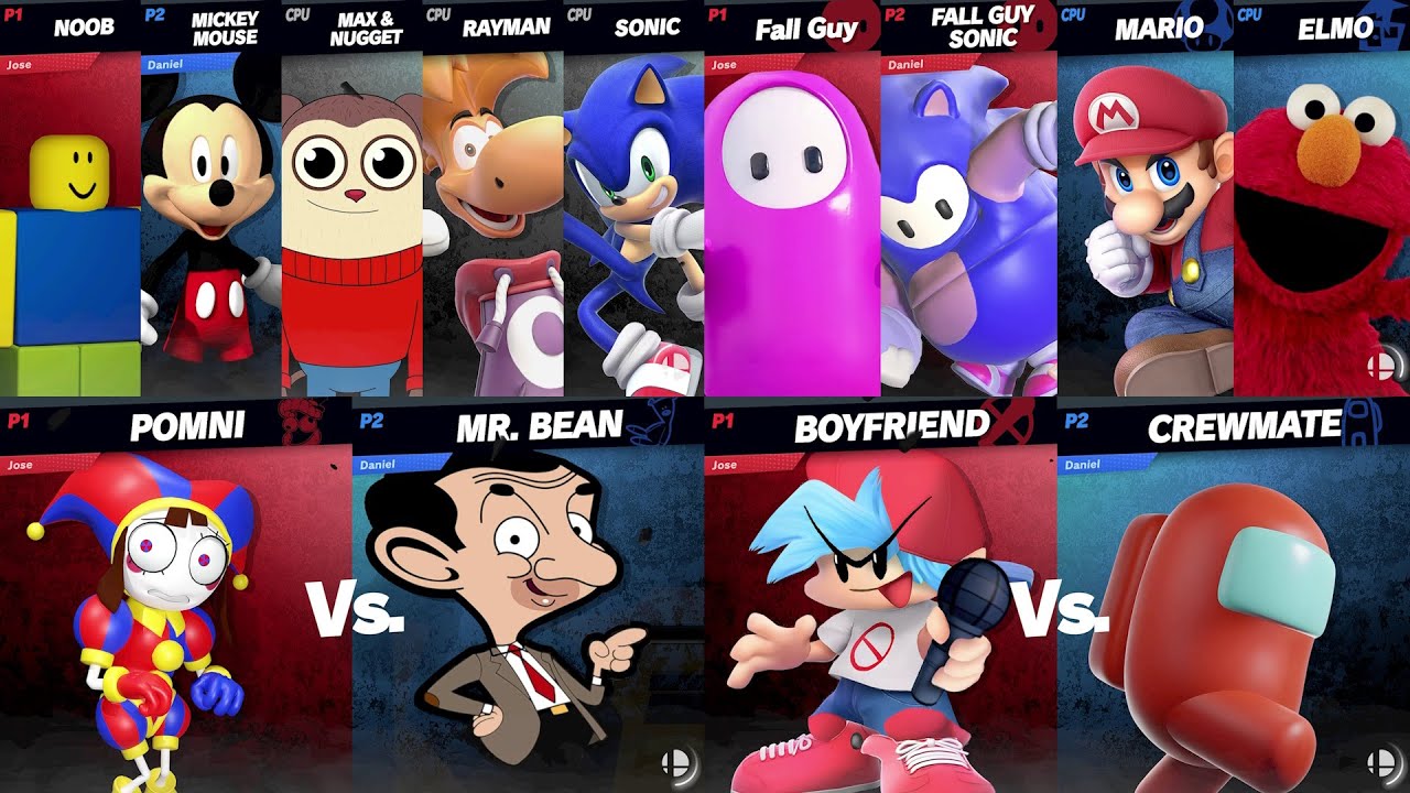 Sonic vs Rayman vs Noob | Mario vs Fall Guy | Boyfriend vs Among Us in ...