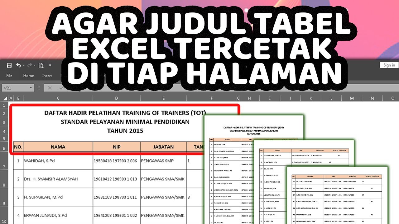 Cara Memunculkan Halaman Judul Di Setiap Halaman Excel Print Titles Cara Memunculkan Halaman Judul Di Setiap Halaman Excel Print Titles