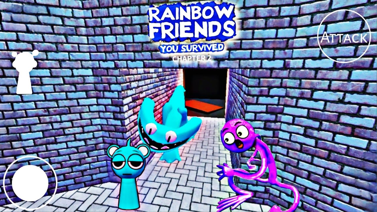 Cyan Sprunki Playing Rainbow Friends 2 All Monster Jumpscares In ...