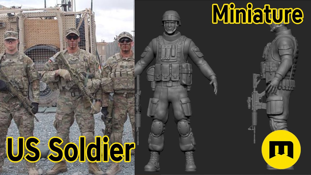 US Soldier miniature 1:35 (3D model ready for 3D printing) - YouTube