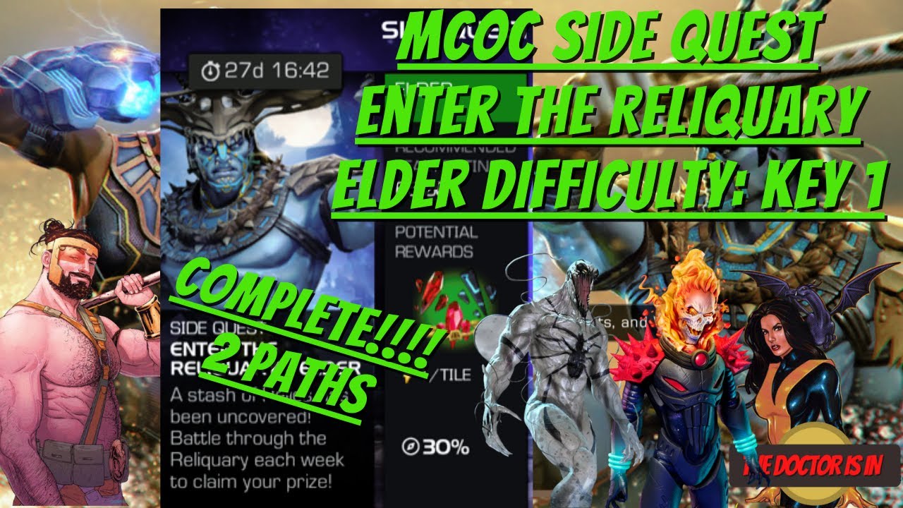 MCOC Enter the Reliquary Side Quest Elder Difficulty Key 1 and Free Path - YouTube