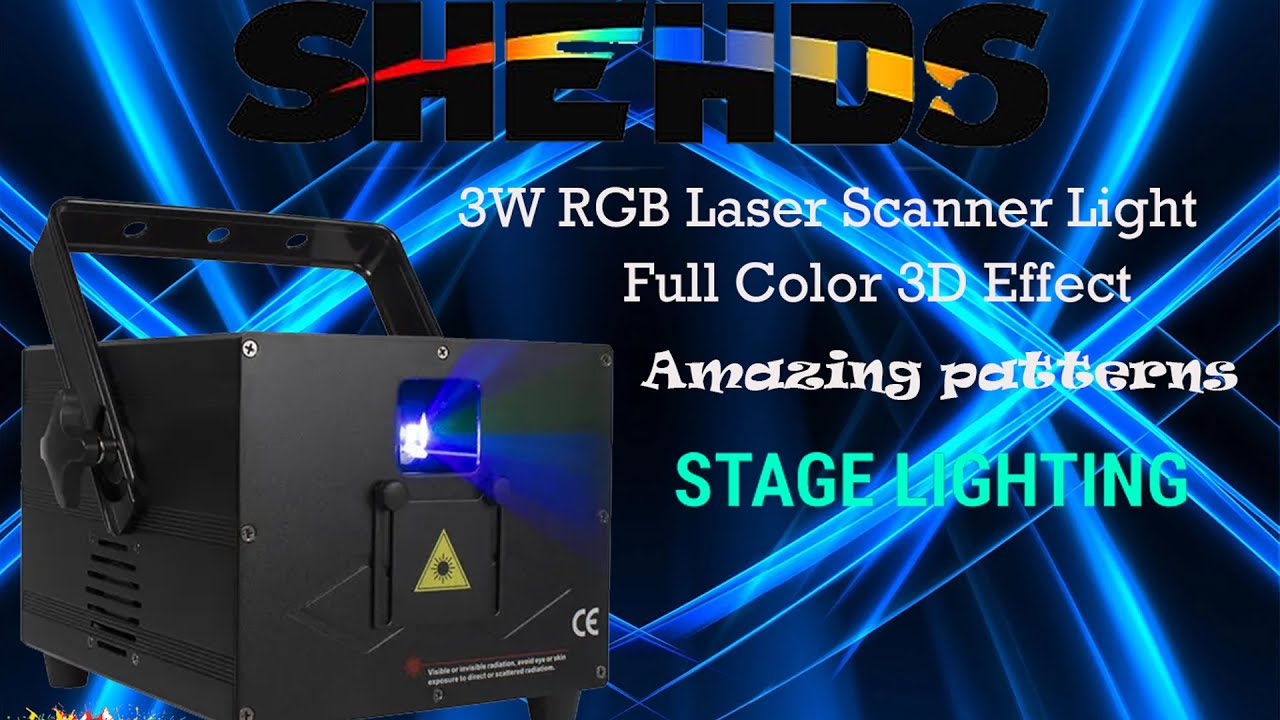 SHEHDS 3 Watt RGB Full Color Laser Light With Awesome Patterns And Effects - YouTube