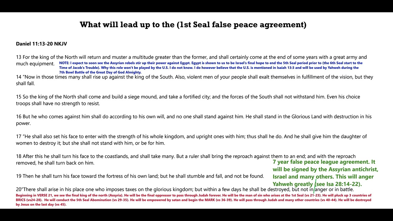What will lead up to the 1st Seal false peace agreement - YouTube