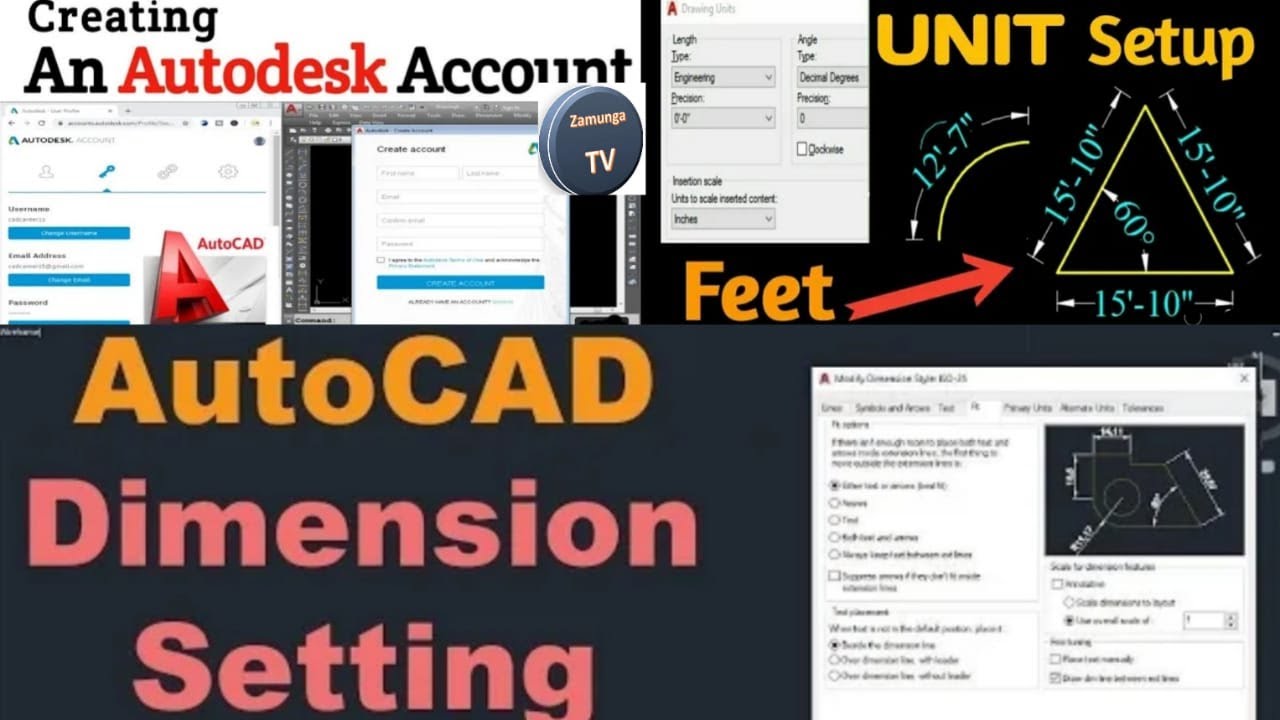 CREATE AUTODESK ACCOUNT |AutoCAD Dimension Setting | AutoCAD Dimension ...