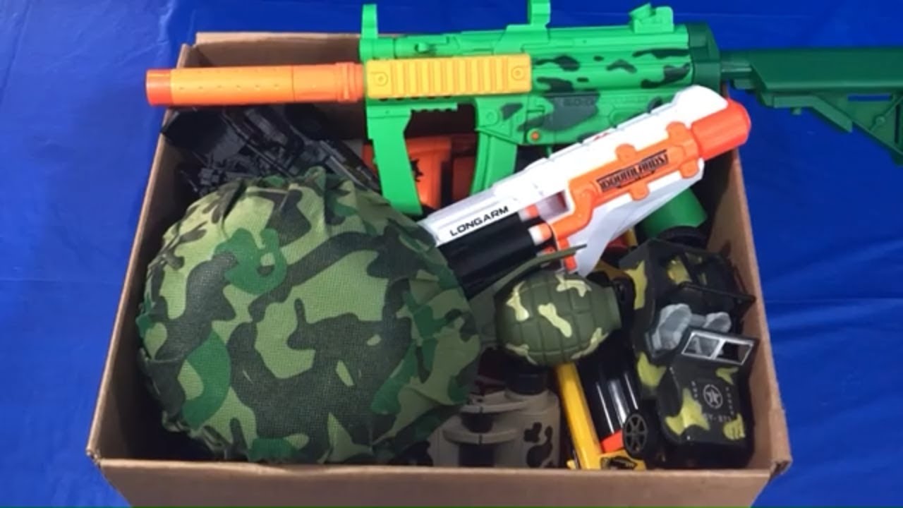 Toy Blasters Box of Toys Nerf Blasters Toy Weapons for Kids - YouTube