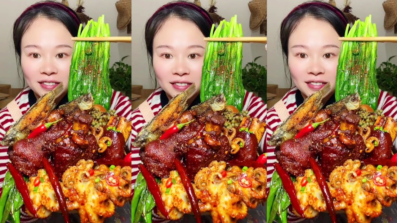 Susu Yummy Spicy Food Mukbang 😋 Eat Braised Pork Bones With Spicy ...