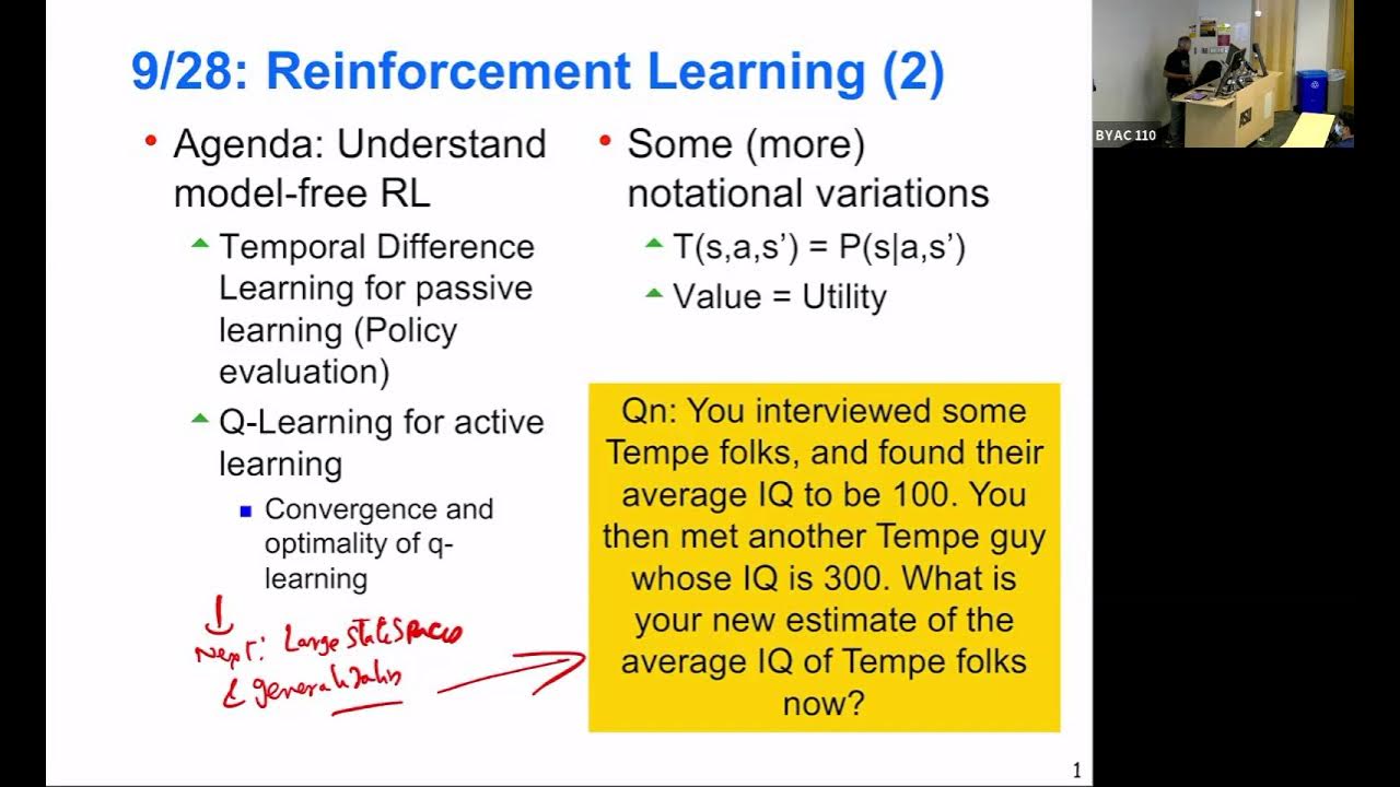 Lecture 12: Model-free RL: Temporal Difference Learning & Q-Learning ...
