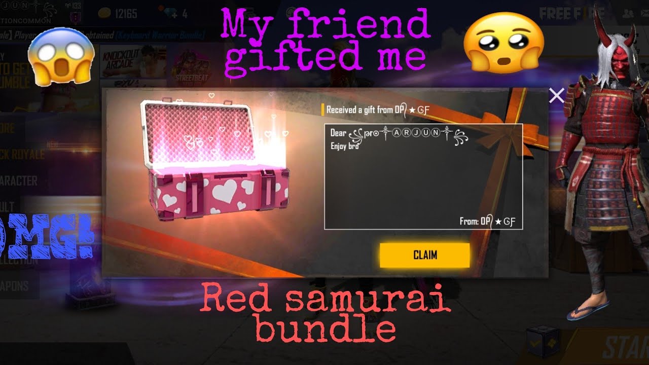 My friend gifted me red samurai bundle😱😱😱😳😳Unacess gaming - YouTube