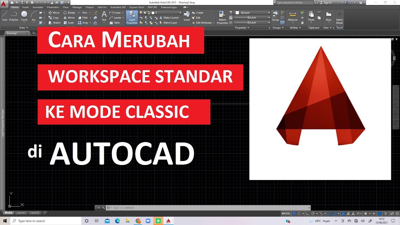 Cara Merubah Workspace Standar Autocad ke MODE CLASSIC - Tutorial ...
