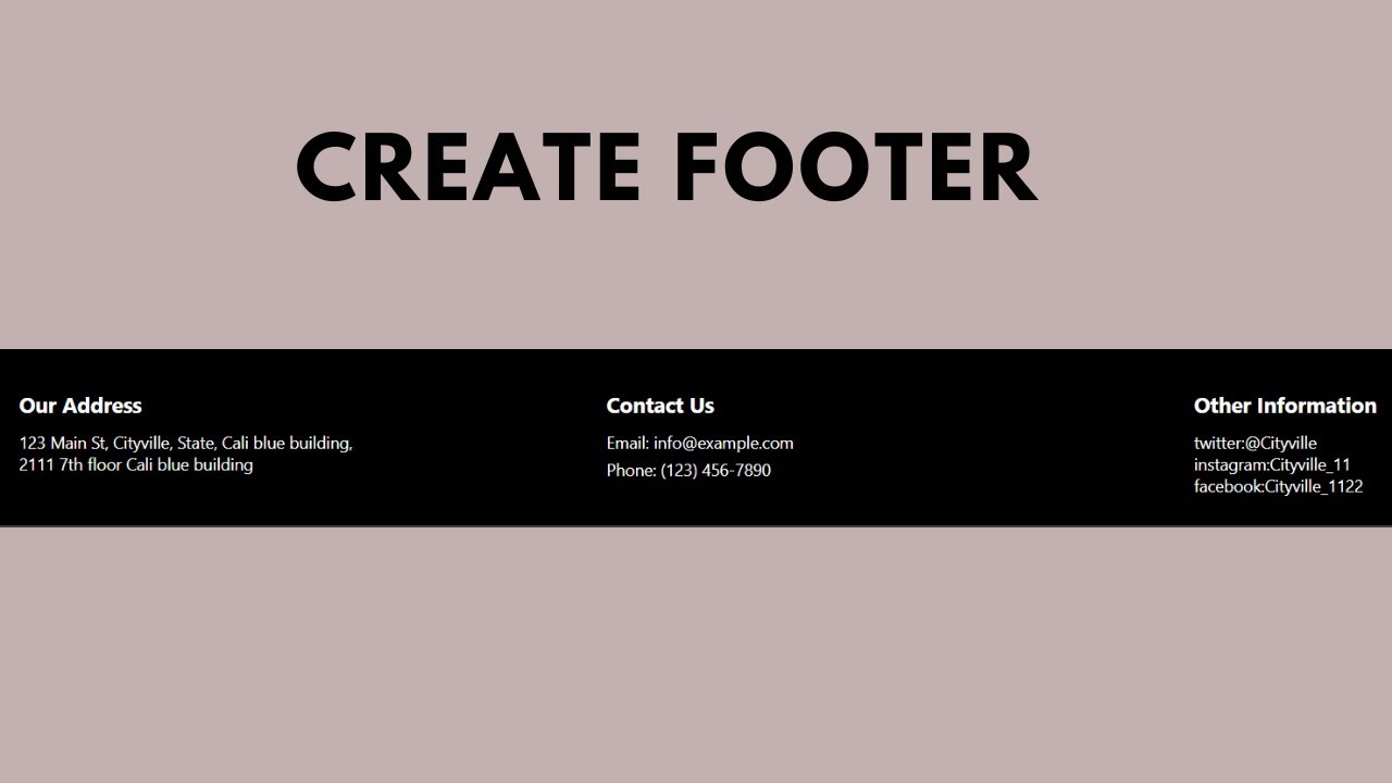 How to create Footer. #javascript #css #reactjs #react #tutorial # ...