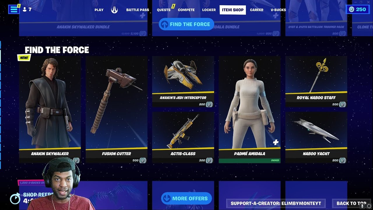 ALL STAR WARS Skins (FORTNITE ITEM SHOP) TONIGHT - YouTube
