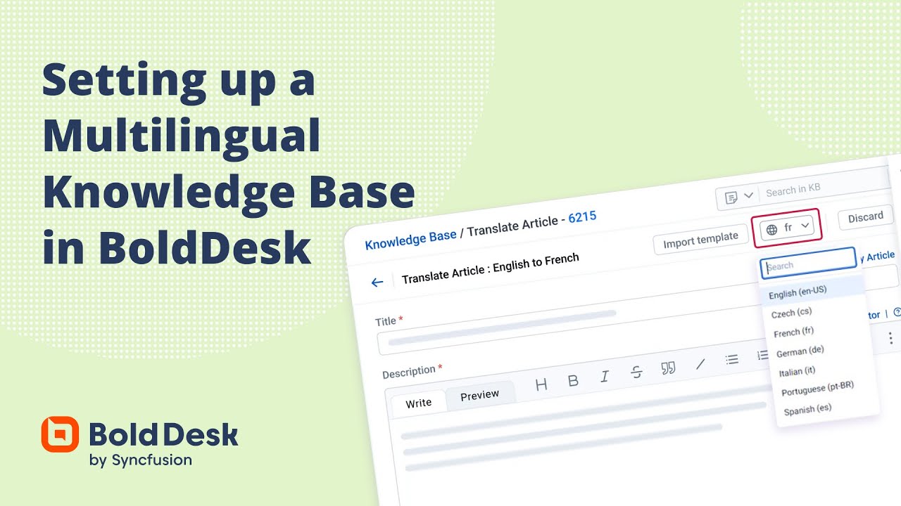 Setting up a Multilingual Knowledge Base in BoldDesk - YouTube