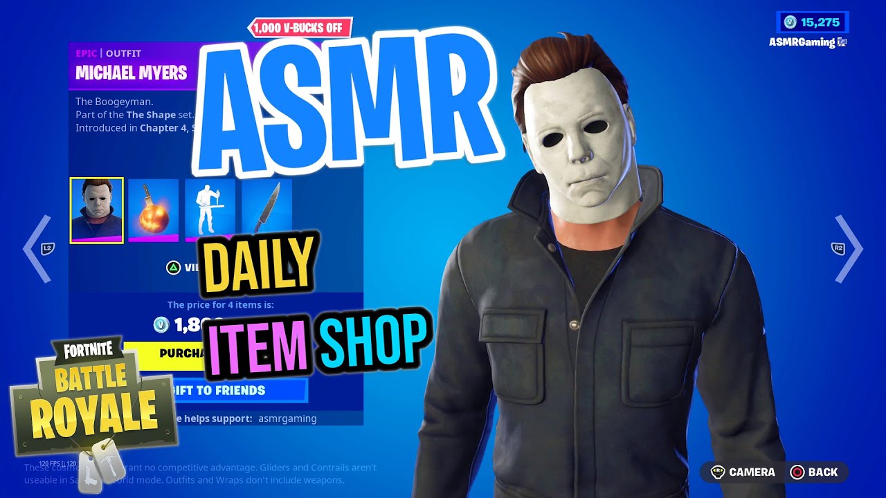 ASMR Fortnite NEW Michael Myers Skin! Daily Item Shop 🎮🎧 Relaxing ...