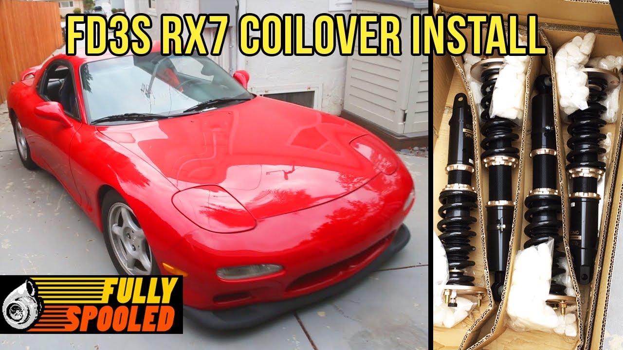 Installing BC Racing BR Coilovers on a 1993 Mazda RX7 FD - YouTube