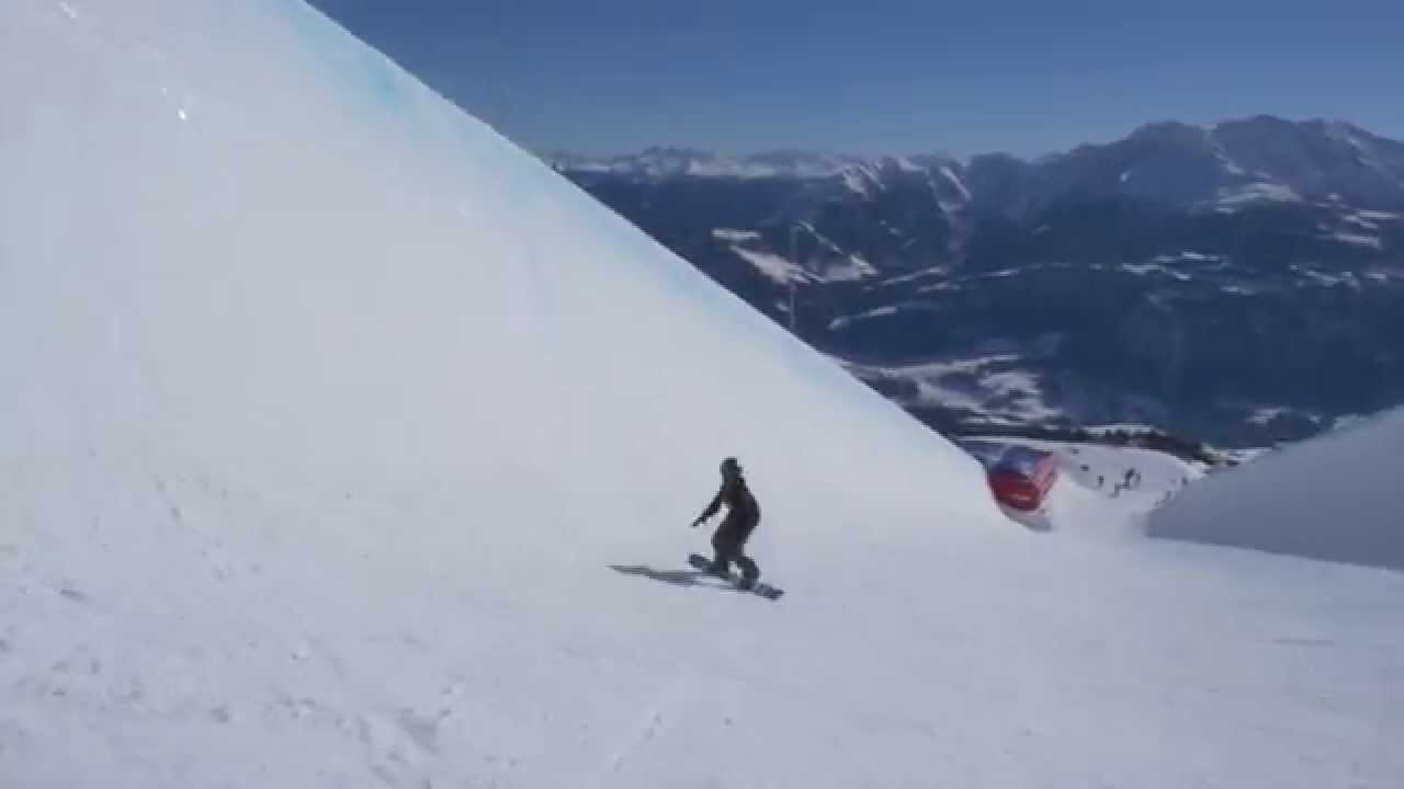 Pat Burgener & David Habluetzel in Laax (World's biggest Half-Pipe ...