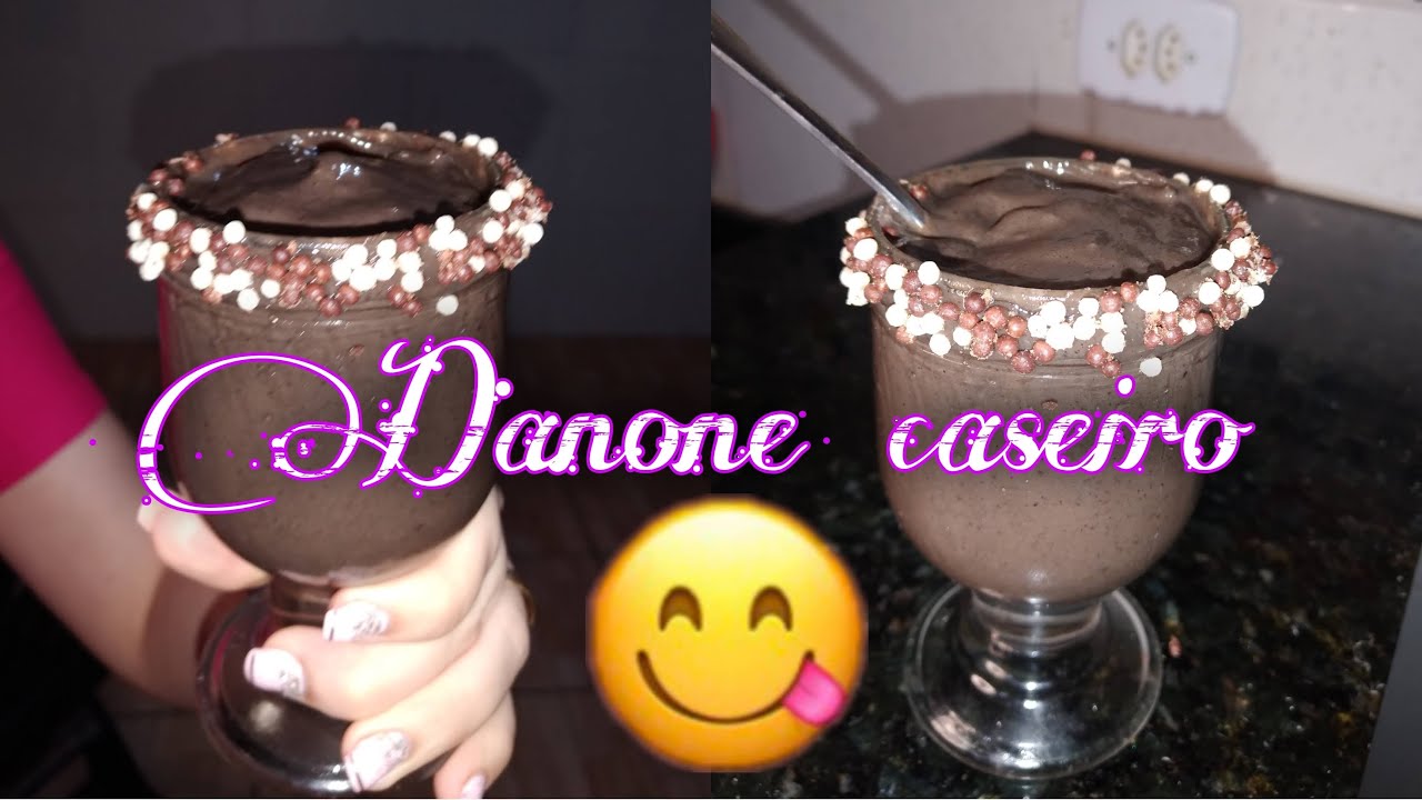 Danone de chocolate caseiro - YouTube