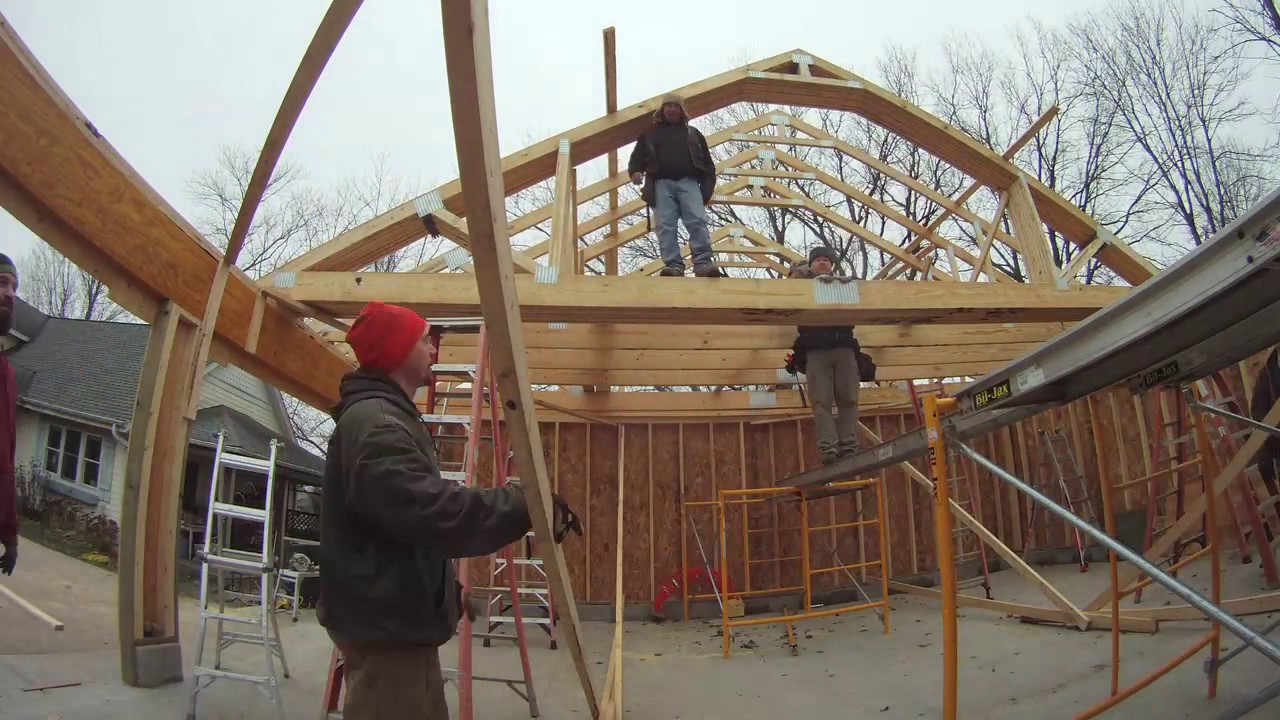 Ben's Garage: Raising the Trusses - YouTube